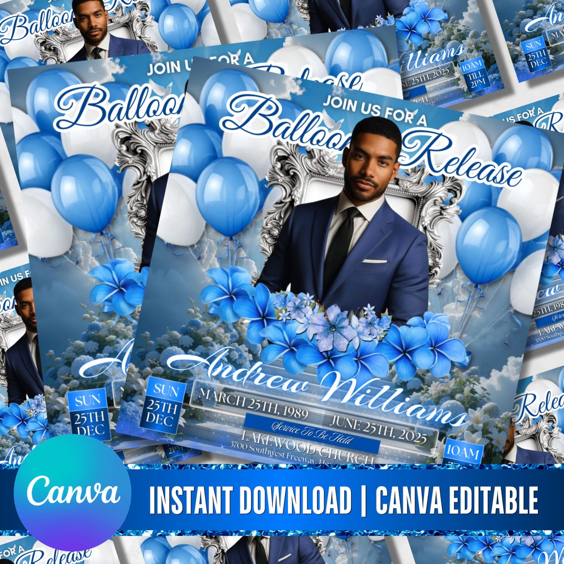 Balloon Release Flyer, Memorial Flyer, Funeral Flyer, Balloon Release ...