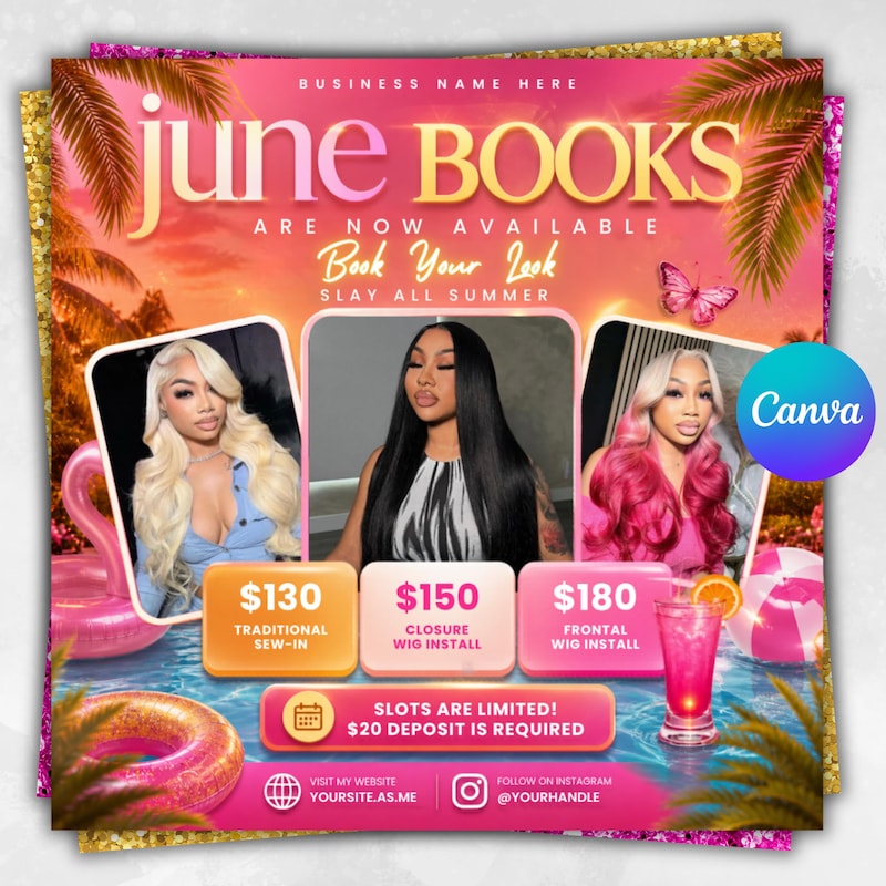 Hair Flyer Template June - Etsy UK