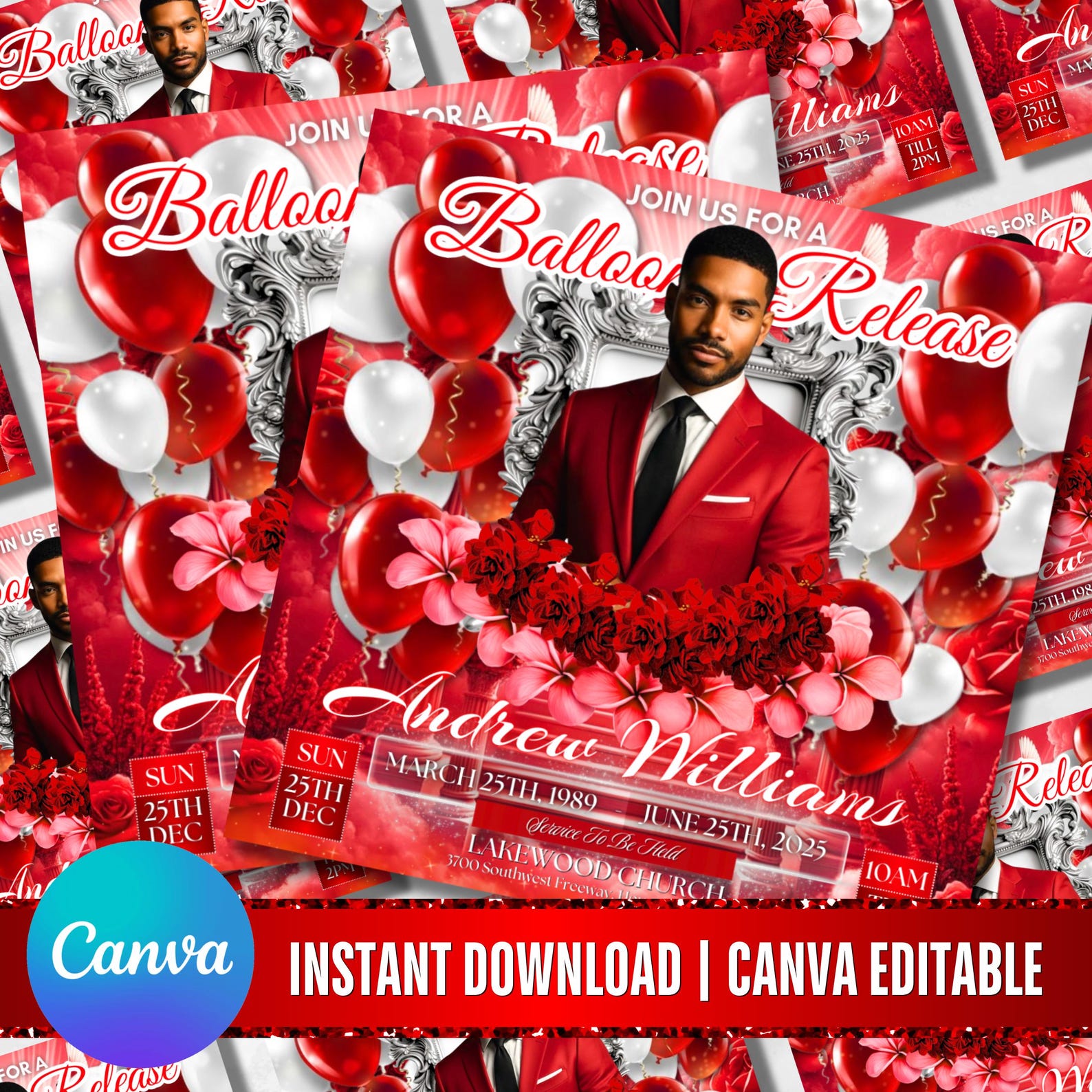 Balloon Release Flyer, Memorial Flyer, Funeral Flyer, Balloon Release ...