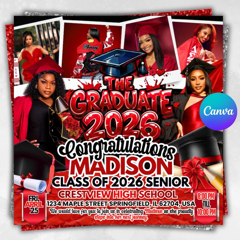 Graduate Flyer, Graduation Party Flyer, Graduation Invitation, College ...