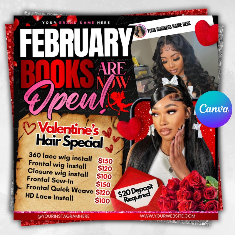 February Flyer Template - Etsy