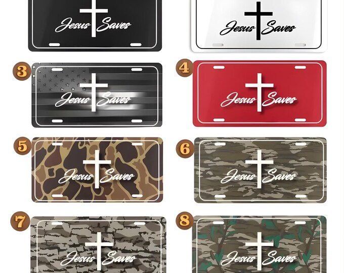 Jesus Saves Camouflage License Plate - Vanity Custom Plate Tag, Jesus ...