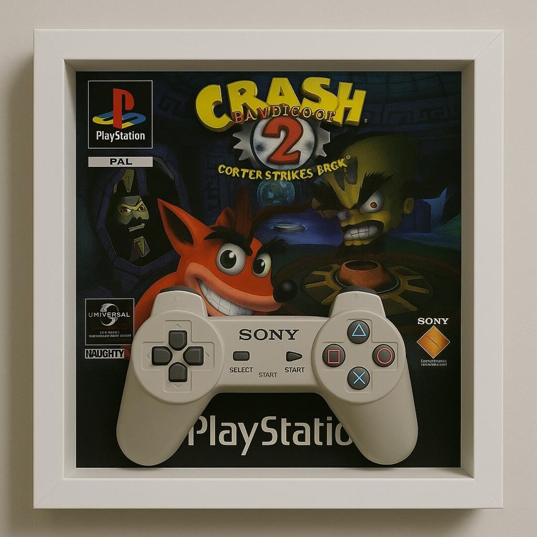 Crash Bandicoot 2 Playstation Shadow Box Frame | LED Light up Retro ...