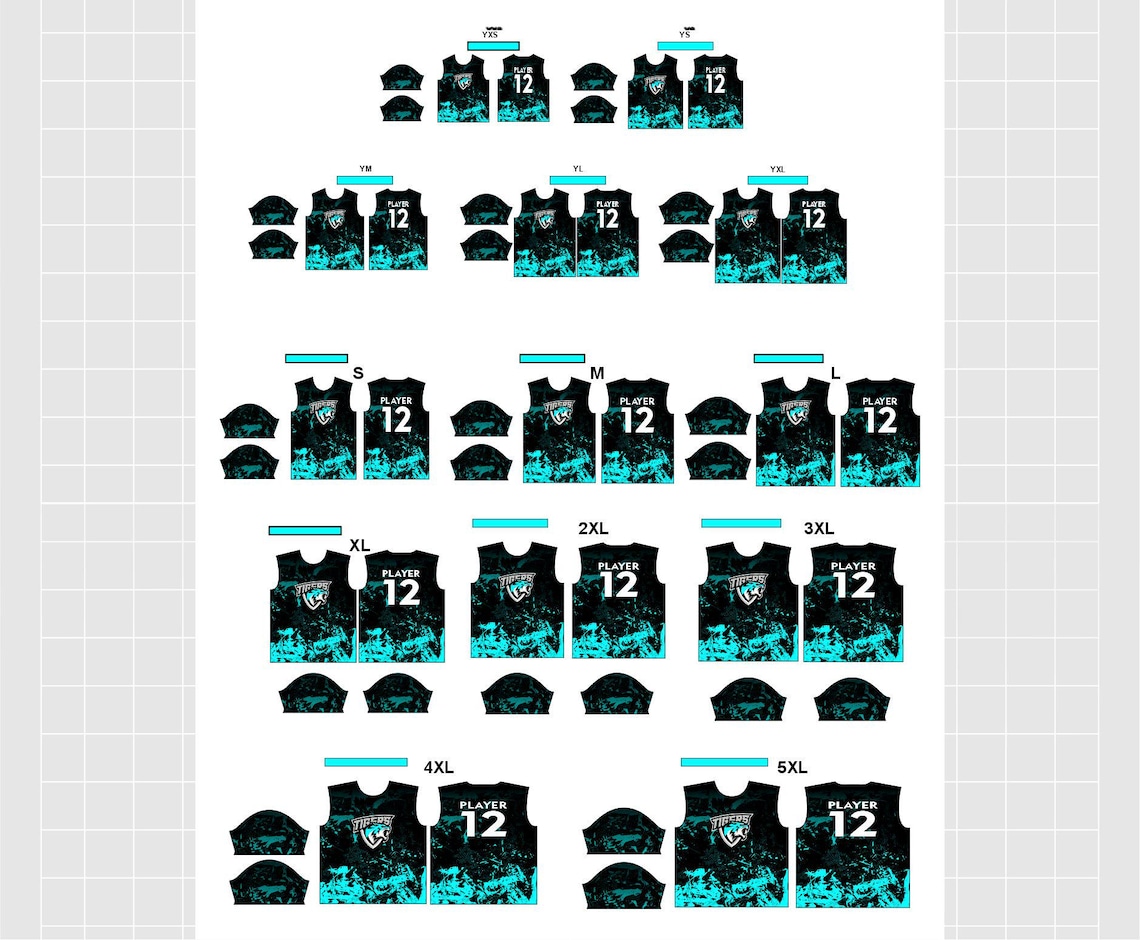 Sublimation Jersey Design Mockup With Sewing Pattern Layouts for Men's ...