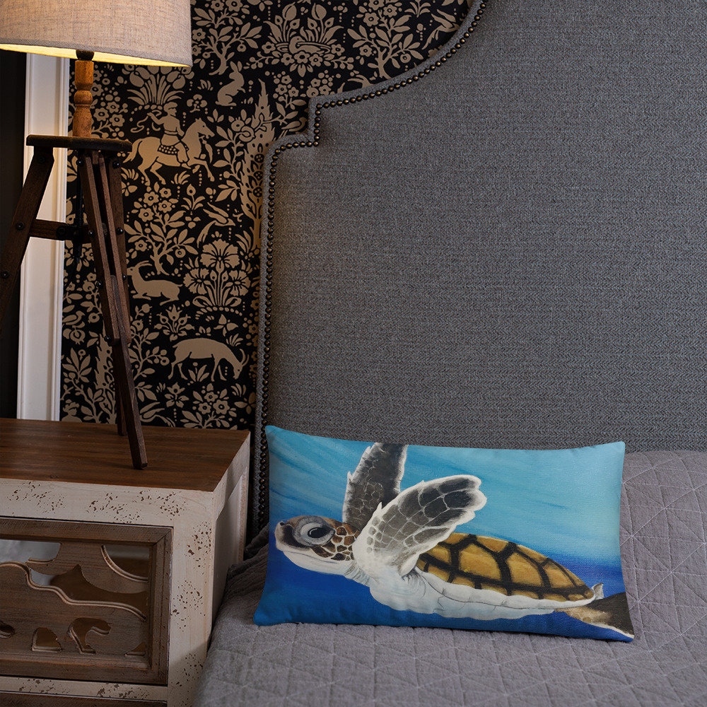 Sea Turtle Pillow Sea Turtle Art Sea Turtles Turtle Art | Etsy
