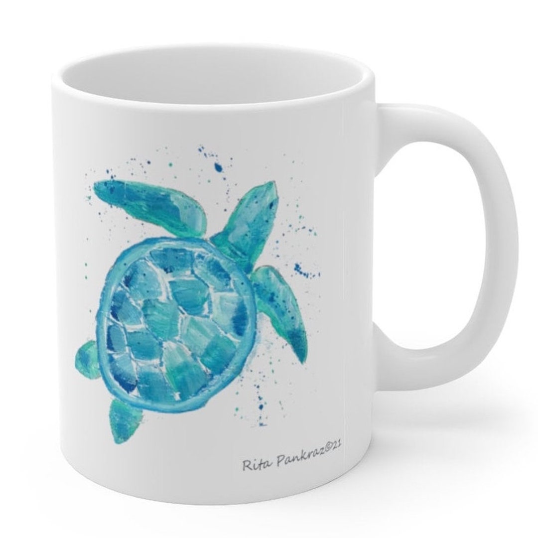 Sea Turtle Mug, Cute Turtle Gift Idea, Sea Turtle Tea Mug, Customized ...