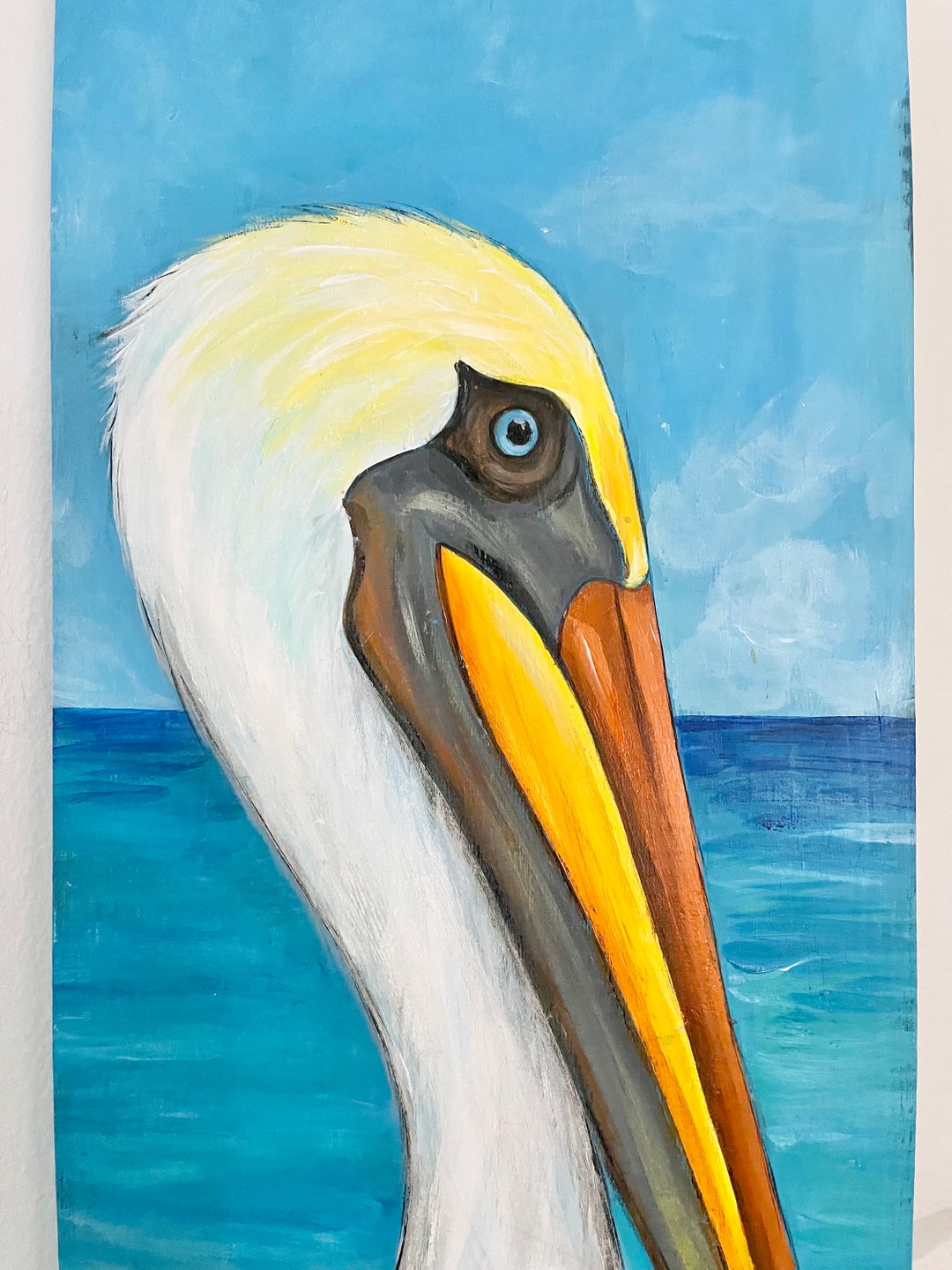 Pelican Painting, Pelican, Pelican Art, Pelican, Brown Pelican, Coastal ...
