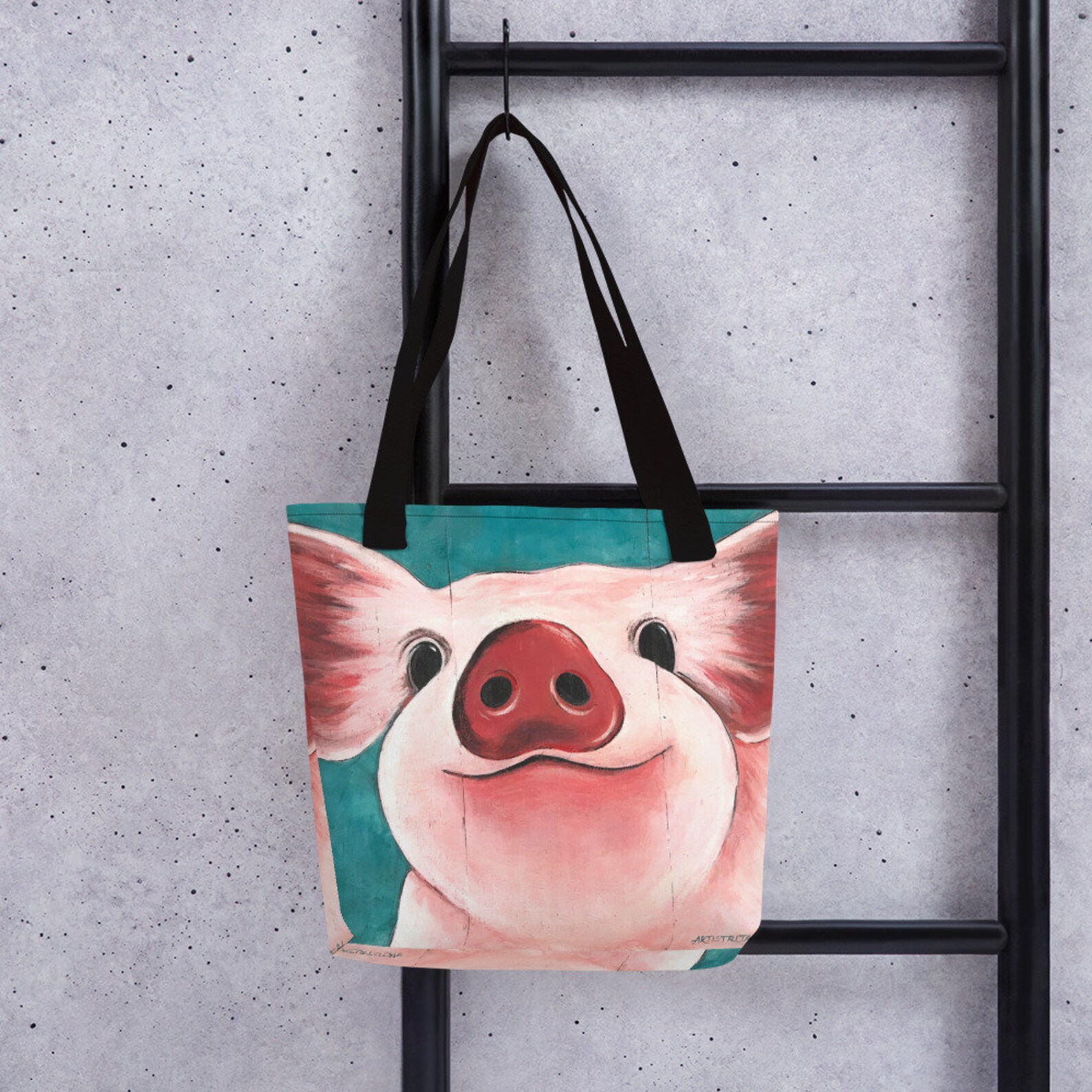 Cute Pig Tote Bag Pink Pig Tote Bag Pig Shopping Bag Pig - Etsy