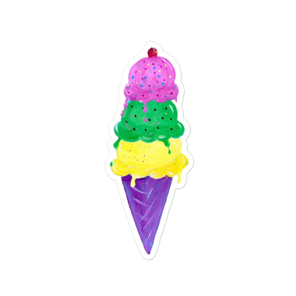 Ice Cream Cone Vinyl Sticker Ice Cream Cone Art Laptop - Etsy