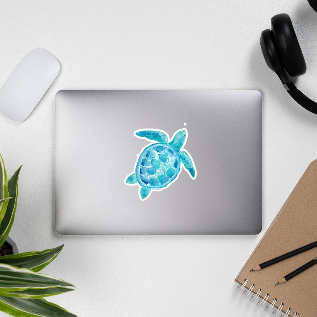 Turtle Sticker, Sea Turtle Sticker, Laptop Sticker, Water Bottle ...