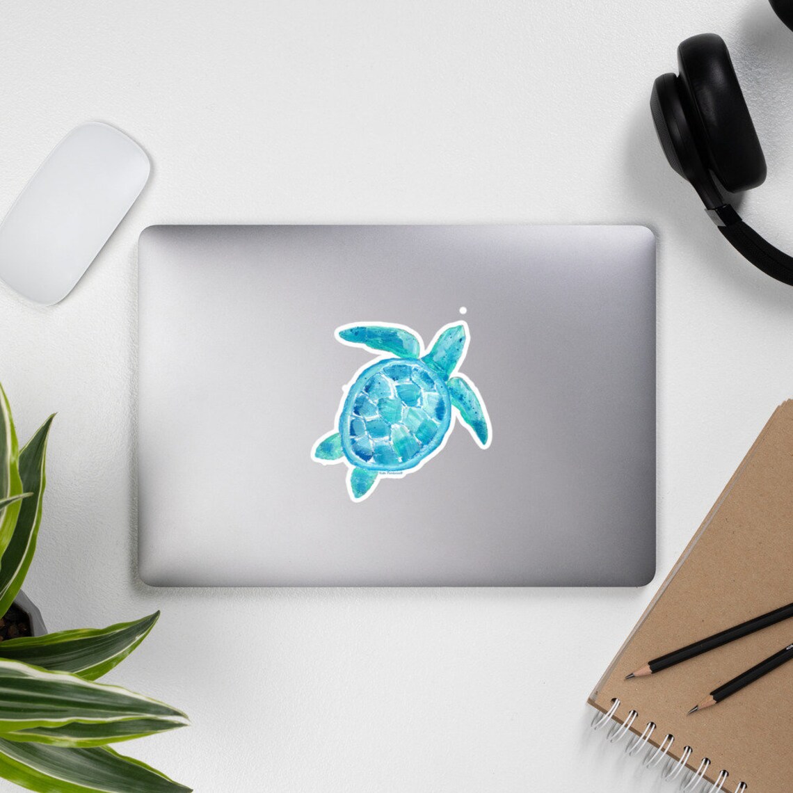 Turtle Sticker Sea Turtle Sticker Laptop Sticker Water - Etsy