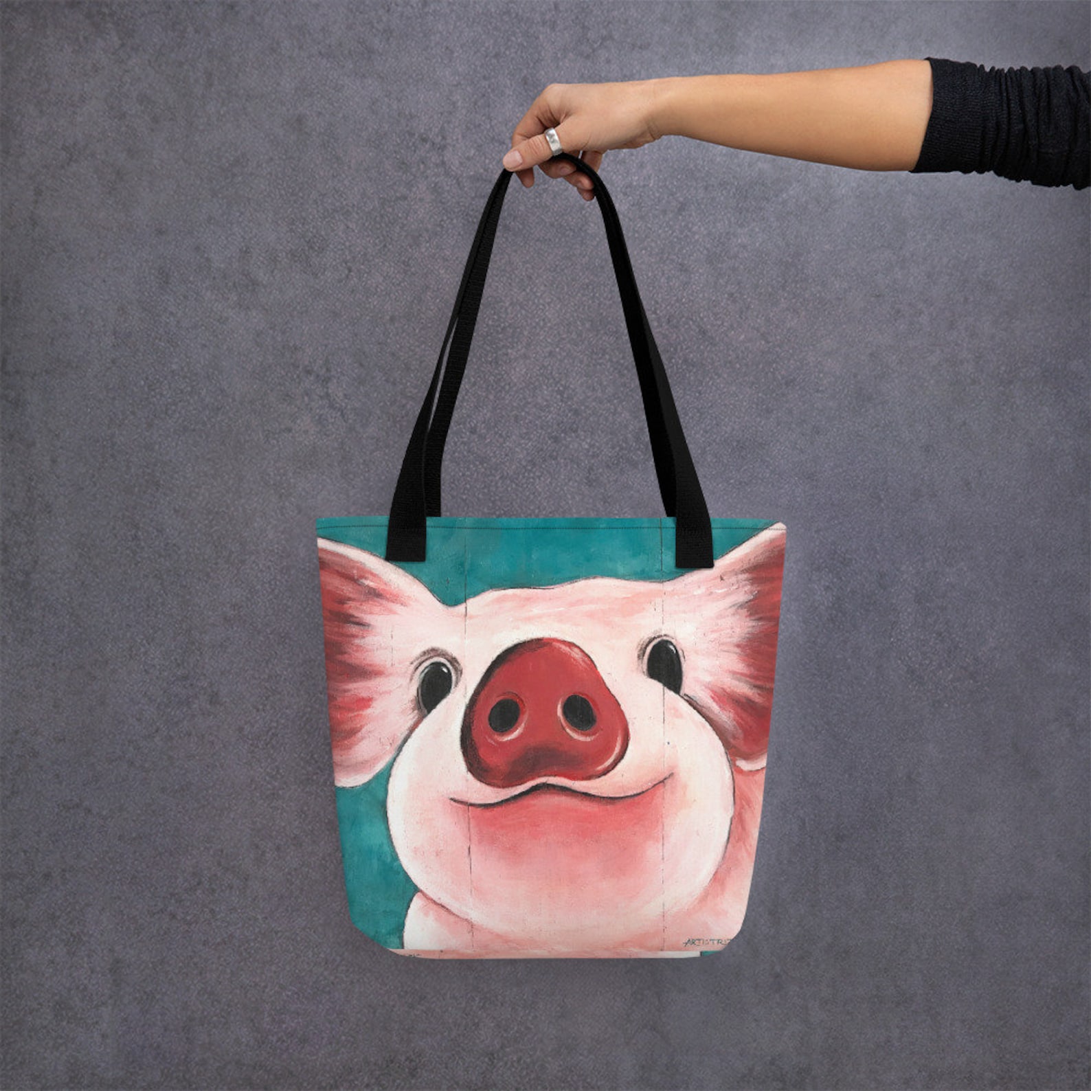 Cute Pig Tote Bag Pink Pig Tote Bag Pig Shopping Bag Pig - Etsy