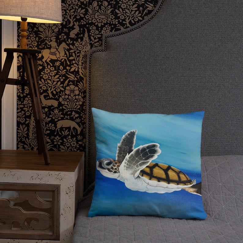 Sea Turtle Pillow Sea Turtle Art Sea Turtles Turtle Art | Etsy