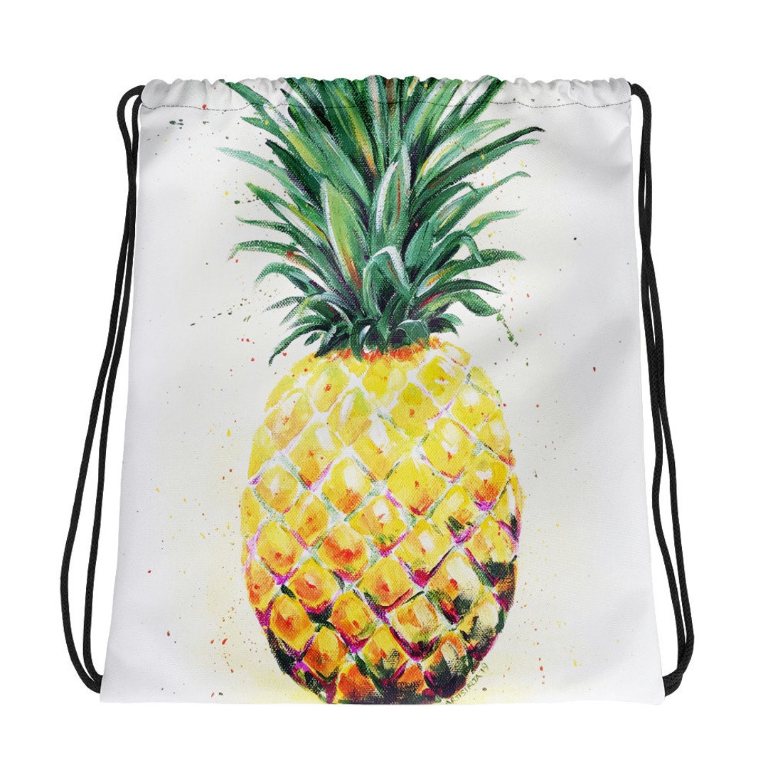 Pineapple Drawstring Bag, Pineapples, 15x17 Pineapple Bag, Pineapple ...