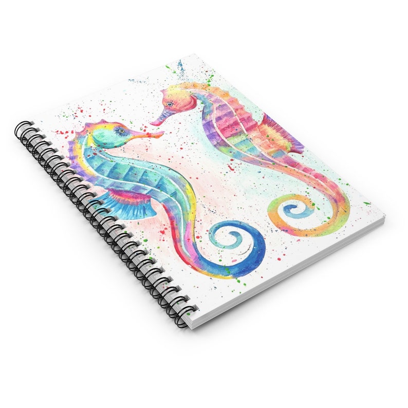 Whimsical Seahorse Notebook Seahorse Spiral Bound Journal - Etsy