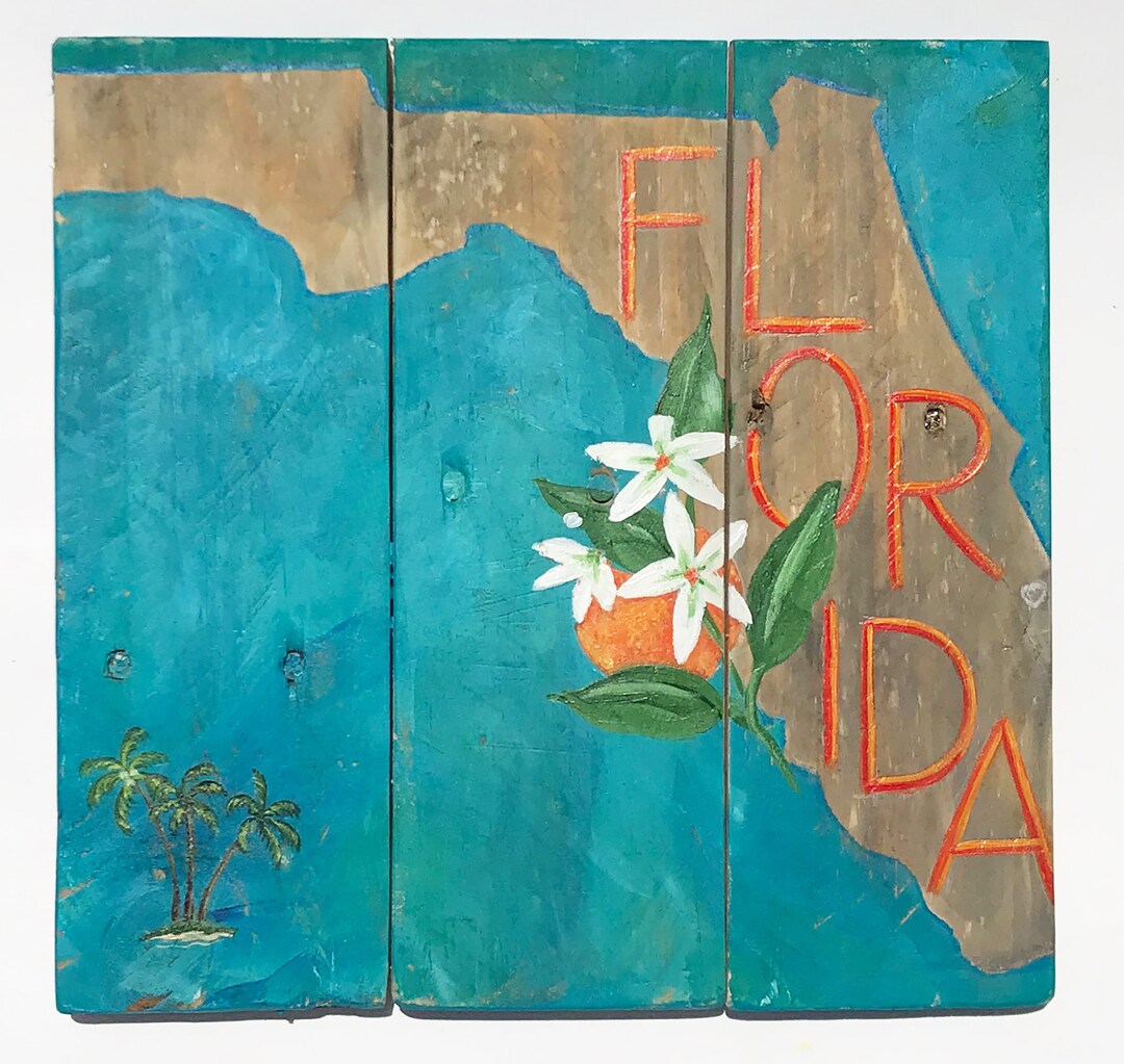 Florida State Sign, Florida Map, Florida Sign, Custom Sign, Florida ...