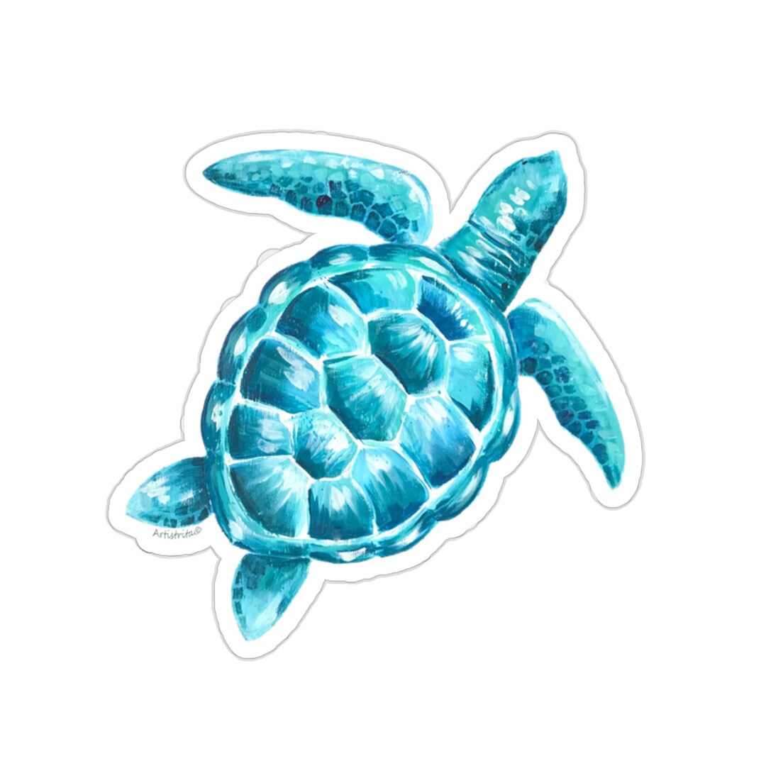 Sea Turtle Sticker, Turtle Sticker for Gif, Sea Turtle Decal, Laptop ...