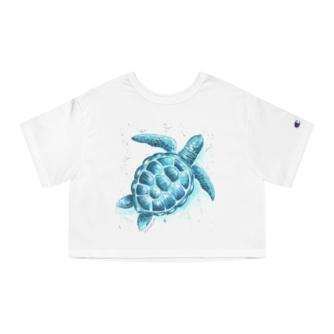 Sea Turtle Cropped Tee Women's Cropped Turtle T-shirt - Etsy