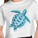 Sea Turtle Cropped Tee, Women's Cropped Turtle T-shirt - Etsy