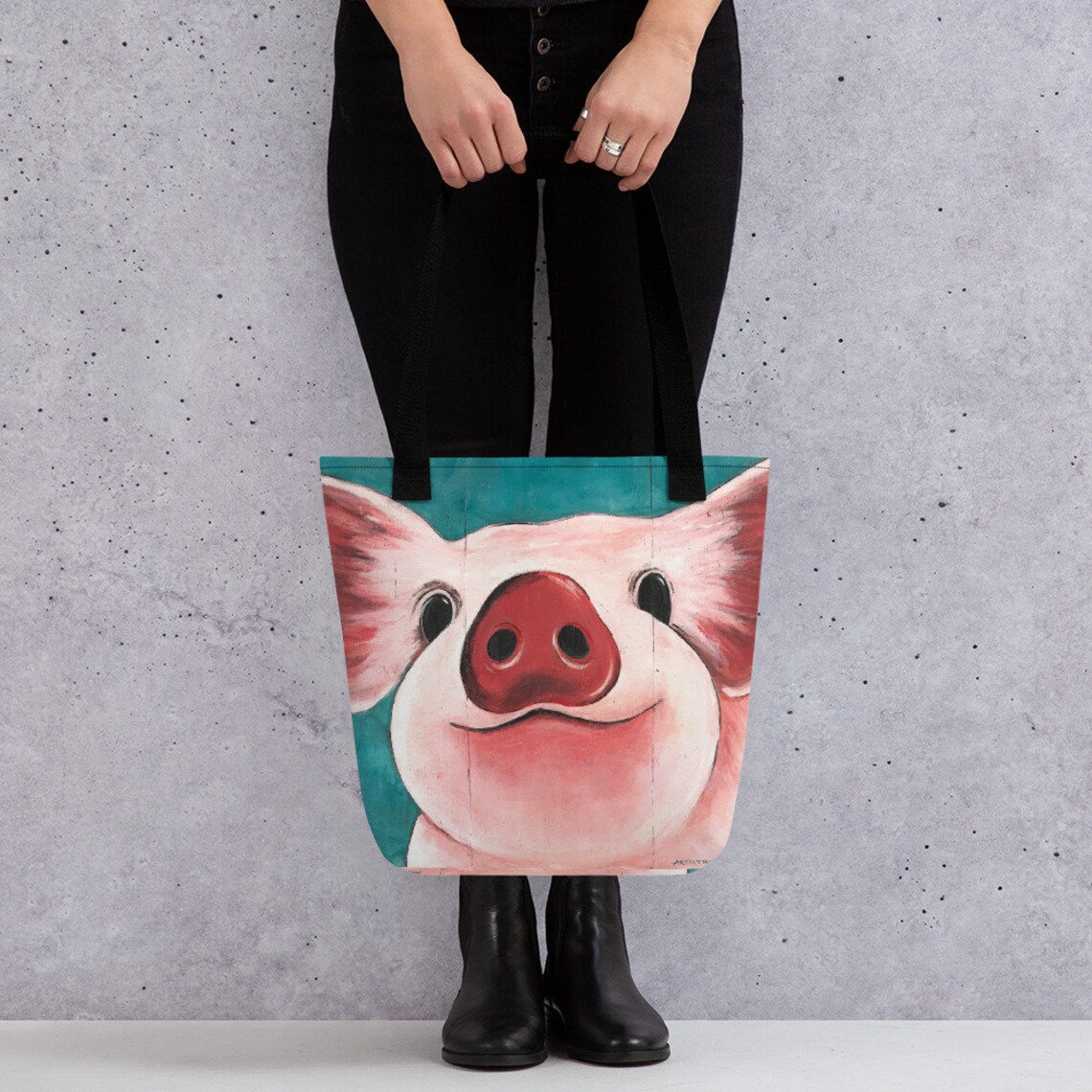 Cute Pig Tote Bag Pink Pig Tote Bag Pig Shopping Bag Pig - Etsy