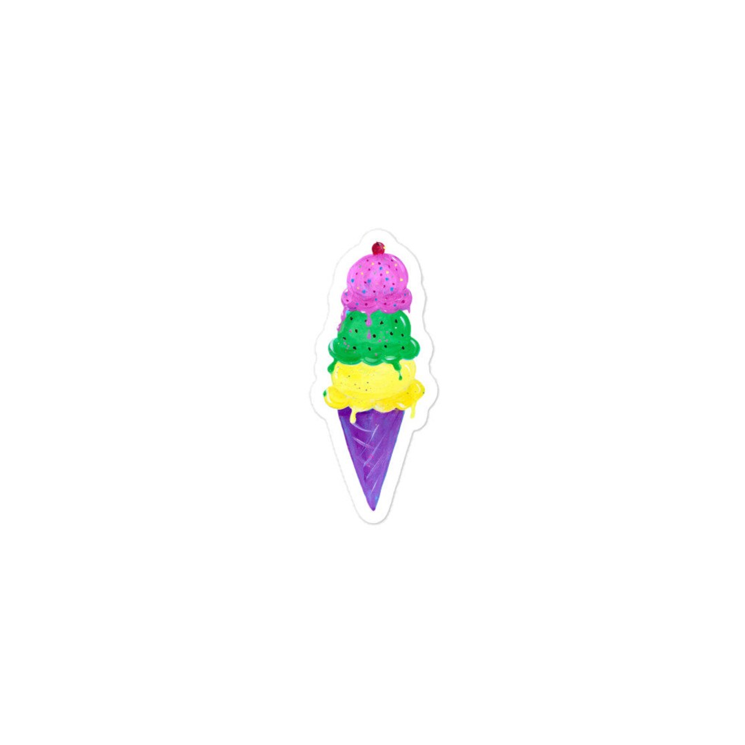 Ice Cream Cone Vinyl Sticker, Ice Cream Cone Art, Laptop Sticker ...
