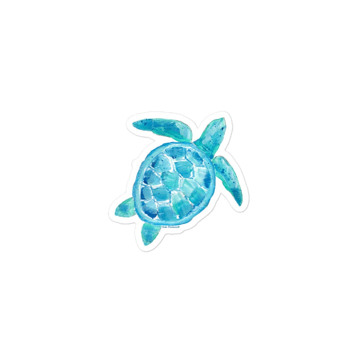 Turtle Sticker Sea Turtle Sticker Laptop Sticker Water - Etsy