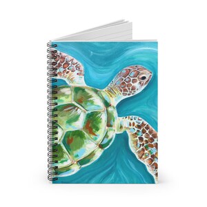 Sea Turtle Ruled Spiral Notebook , Functional Turtle Art, Creative ...