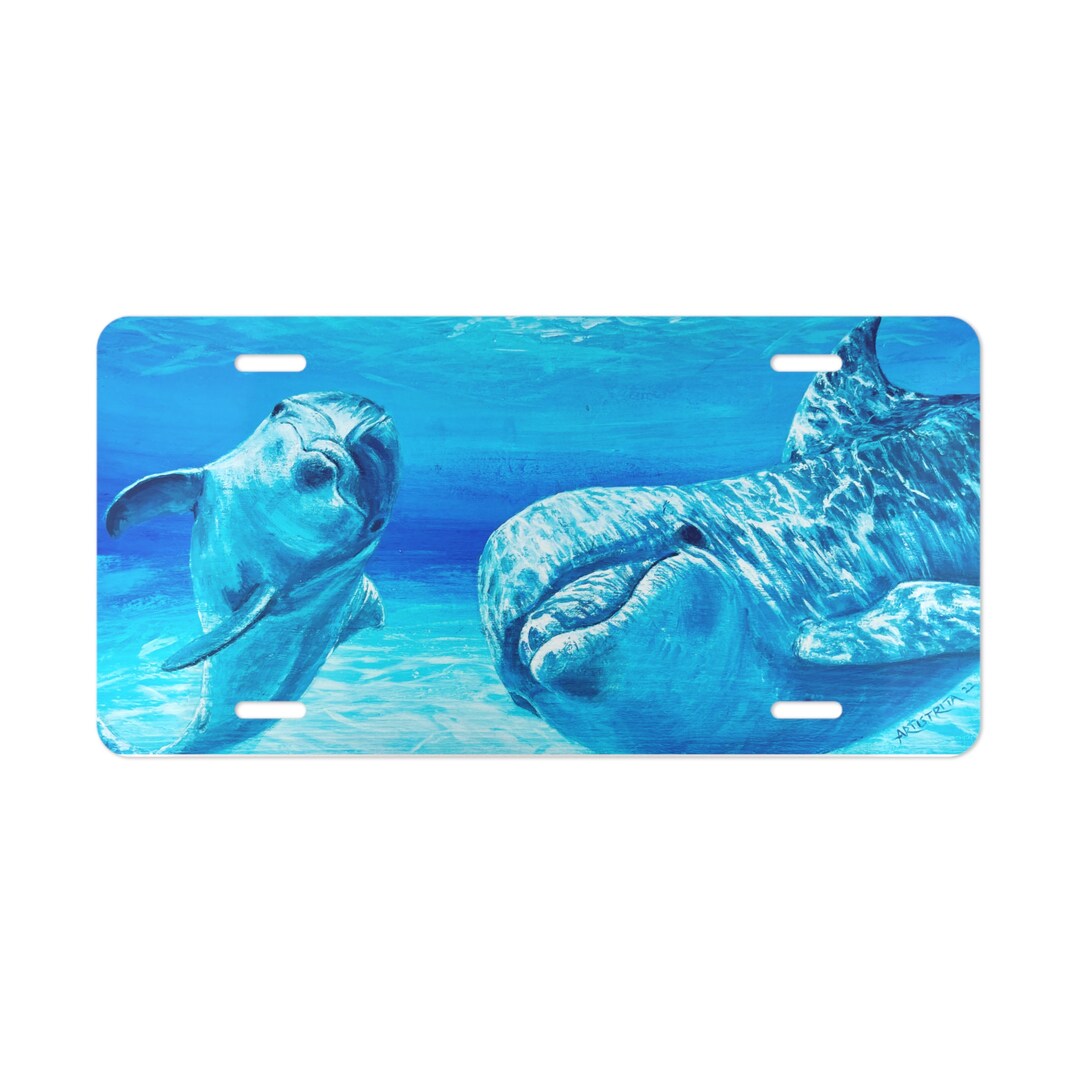 Dolphin License Plate, Car License Plate, Auto Tag, Dolphin Lover ...
