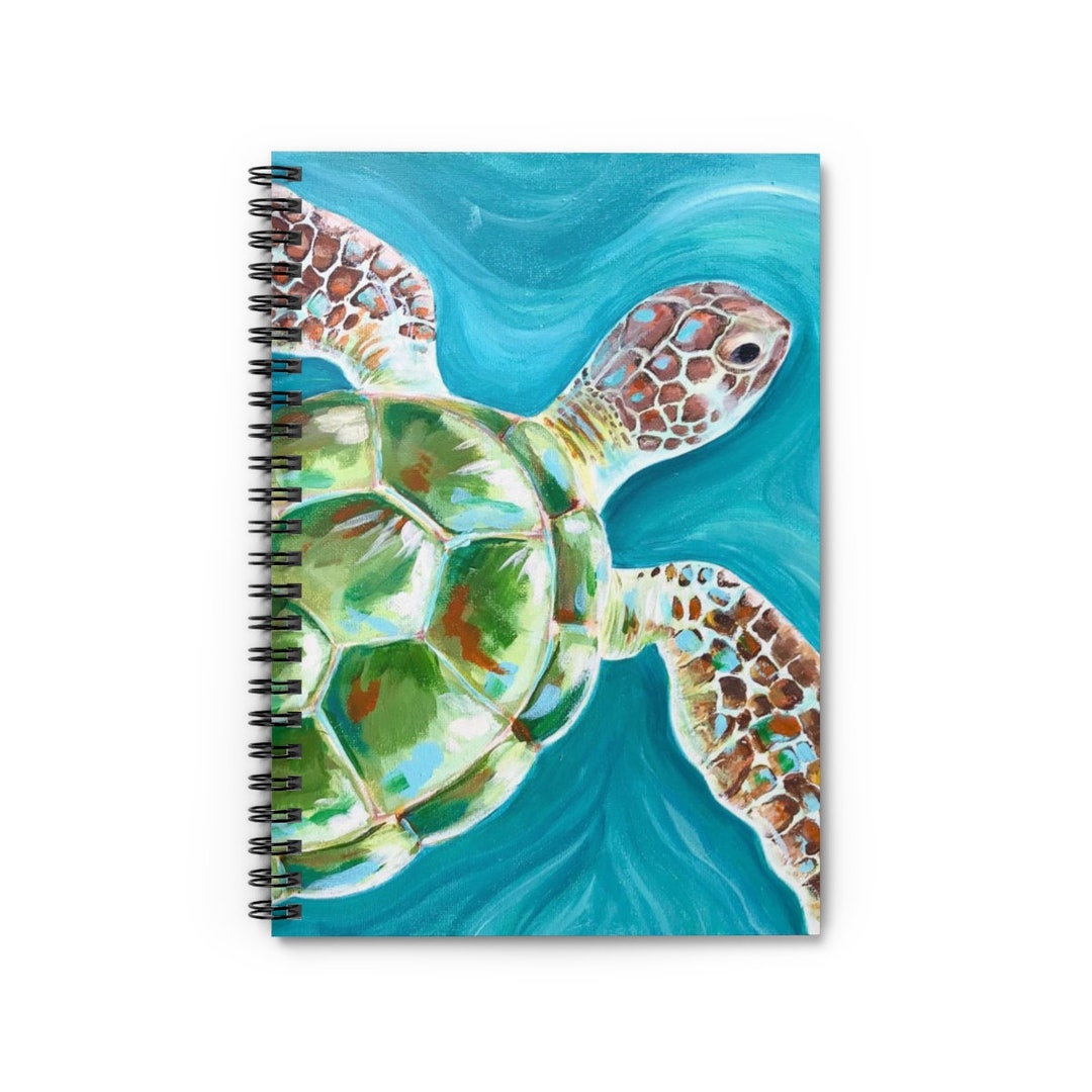 Sea Turtle Ruled Spiral Notebook , Functional Turtle Art, Creative ...