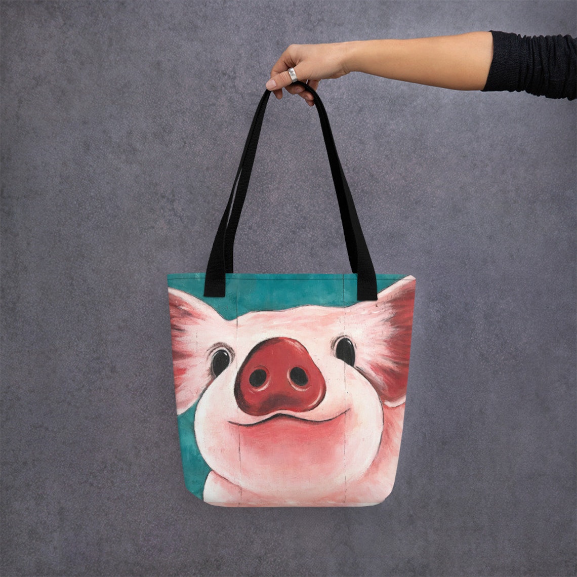 Cute Pig Tote Bag Pink Pig Tote Bag Pig Shopping Bag Pig - Etsy