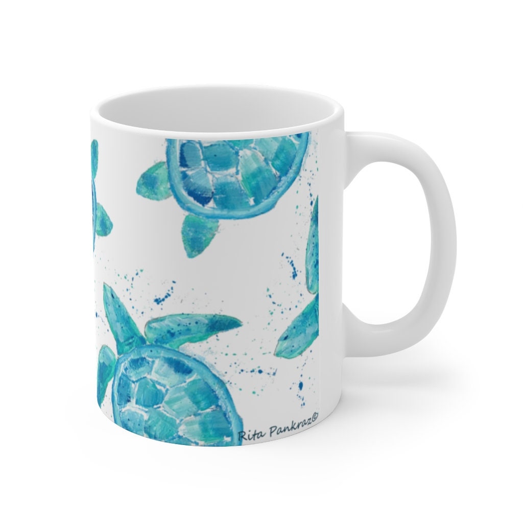 Sea Turtle Coffee Mug Cute Sea Turtle Gift Sea Turtle Tea - Etsy
