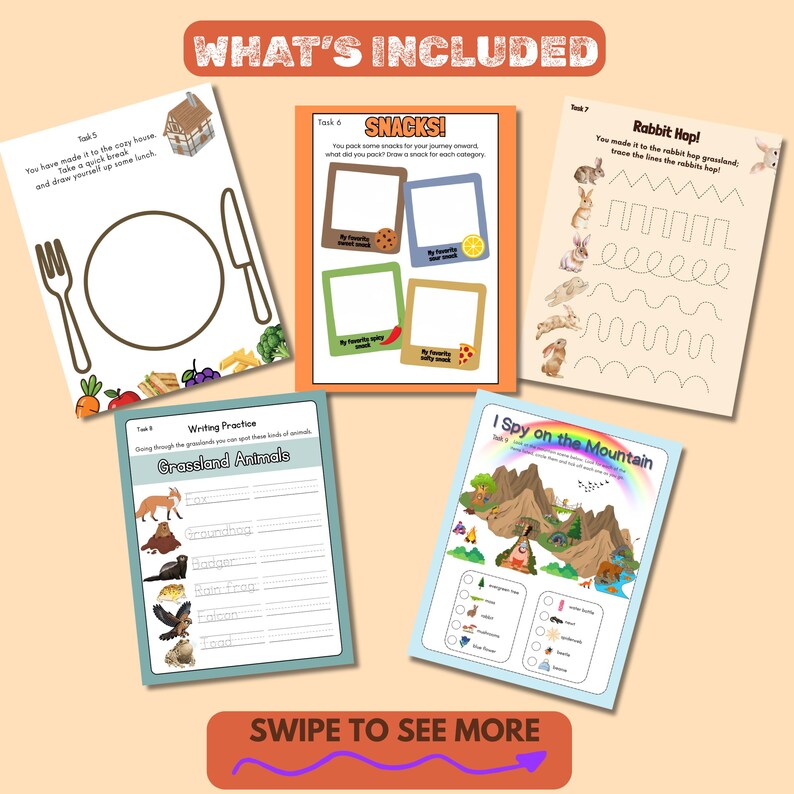 Interactive 20-page Reading and Writing Learning Bundle! Treasure Map ...