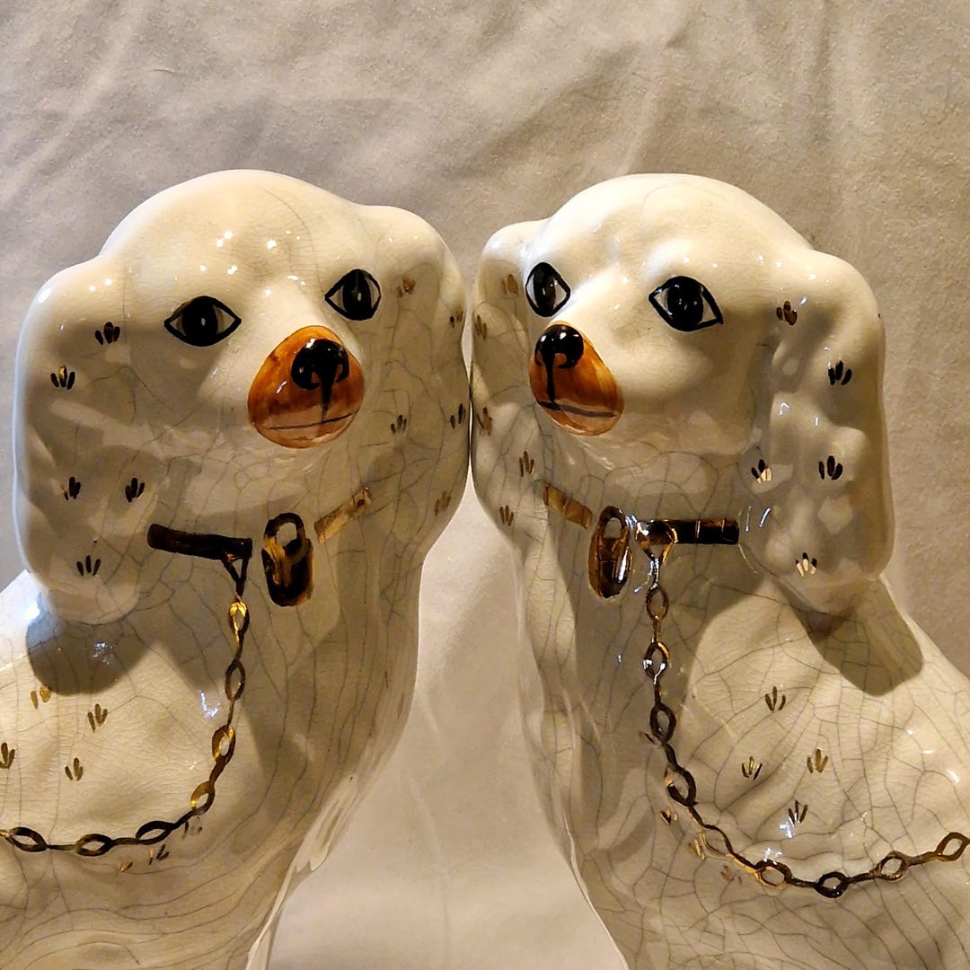 Rare Victorian Staffordshire Spaniel Dogs, MP Marked, C.1860-90 - Etsy UK