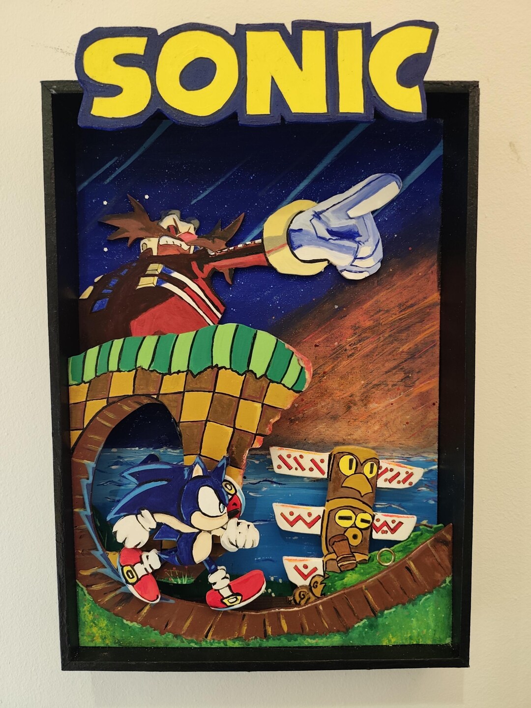 Sonic Quadro With 3D Moving Character - Etsy