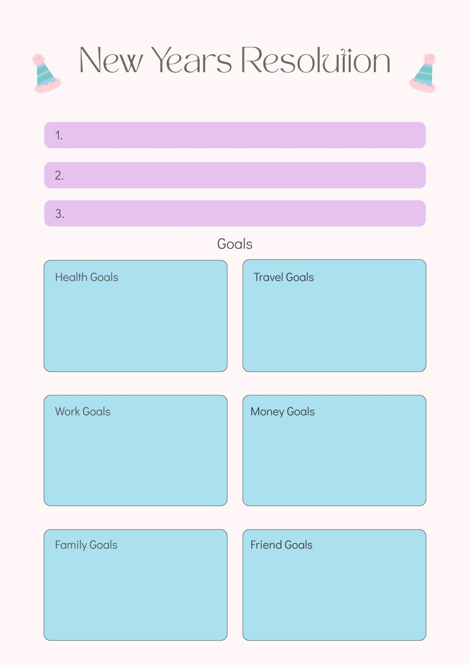 New Year's Resolution Planner, Printable Goal Tracker (PDF) - Etsy