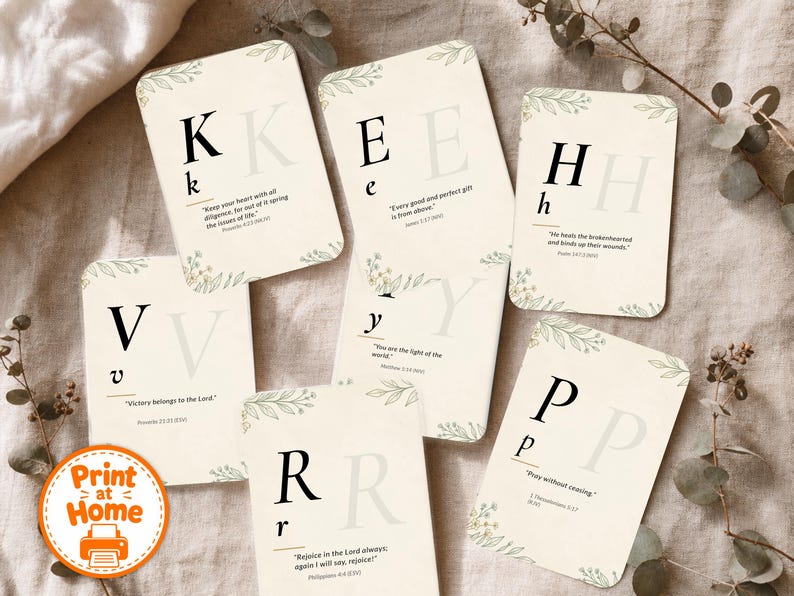 ABC Scripture Memory Cards, Bible Verse Flashcards, Homeschool ...