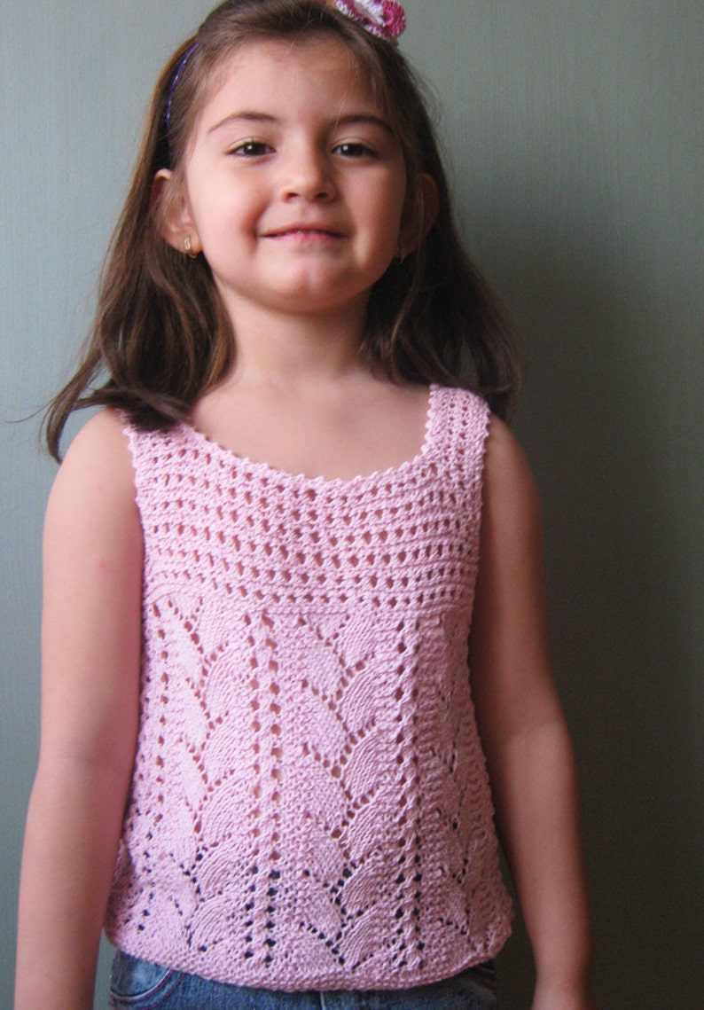 A Pink Butterfly-summer Hand Knitting Top for Girls - Etsy