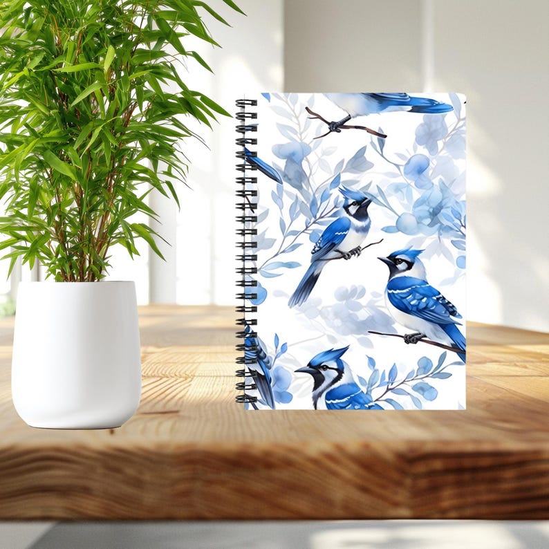 Bluebird Spiral Notebook, Watercolor Songbird Writing Entrepreneur Note ...