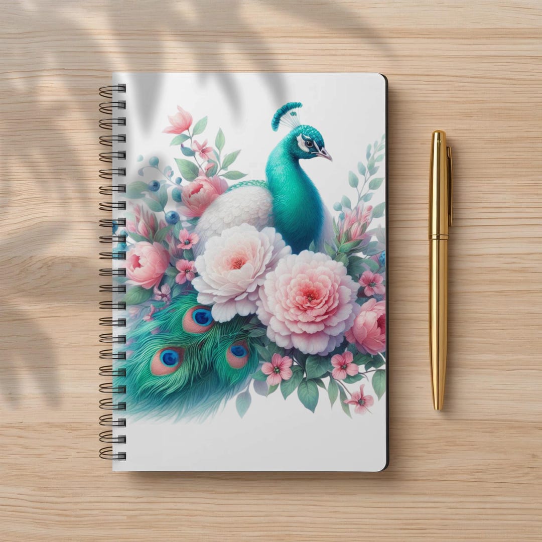 Spiral Notebook Elegant Bird Artwork for Creative Writing and Note ...