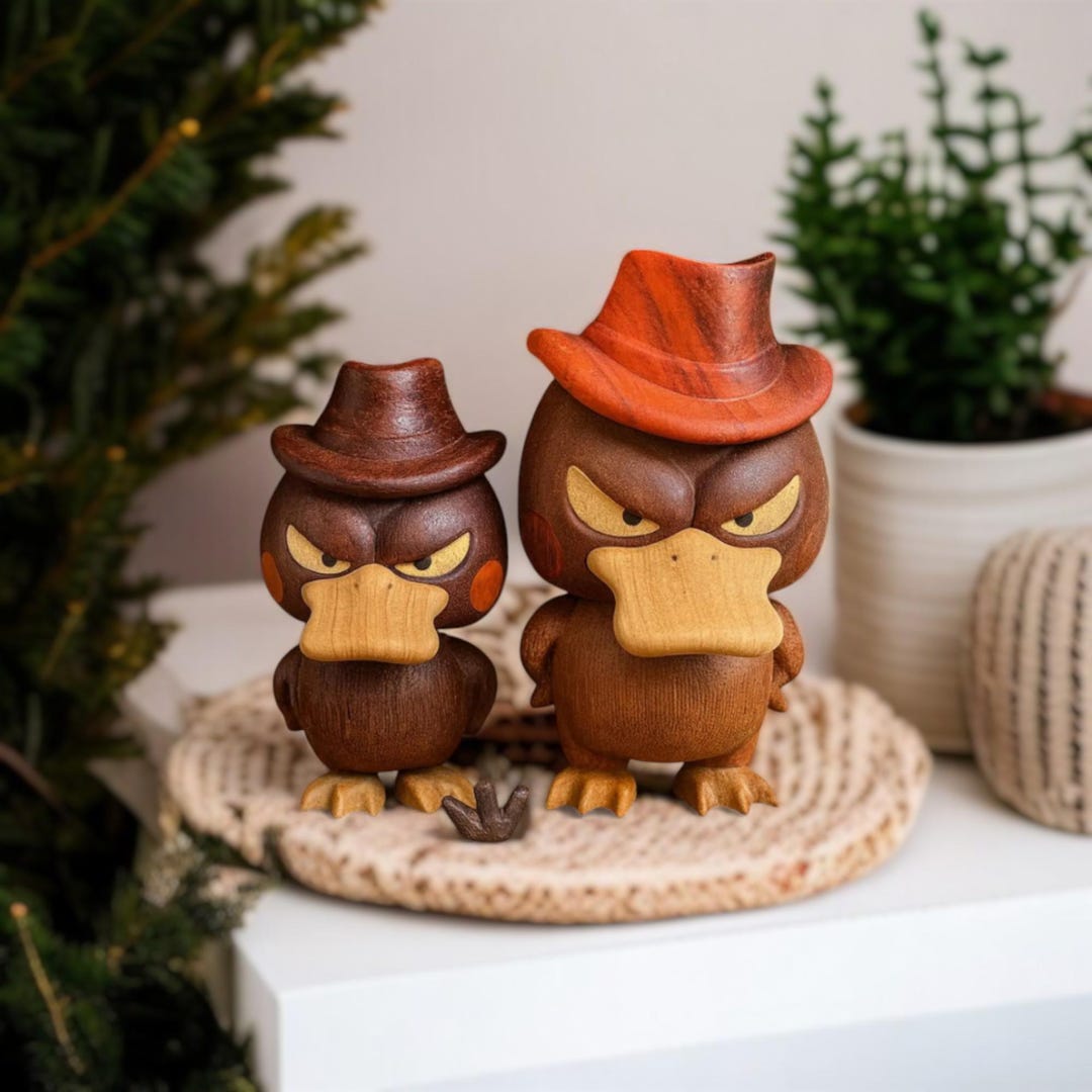 Handmade Wooden Psyduck Figurine – Anime-style Desk Decor - Etsy