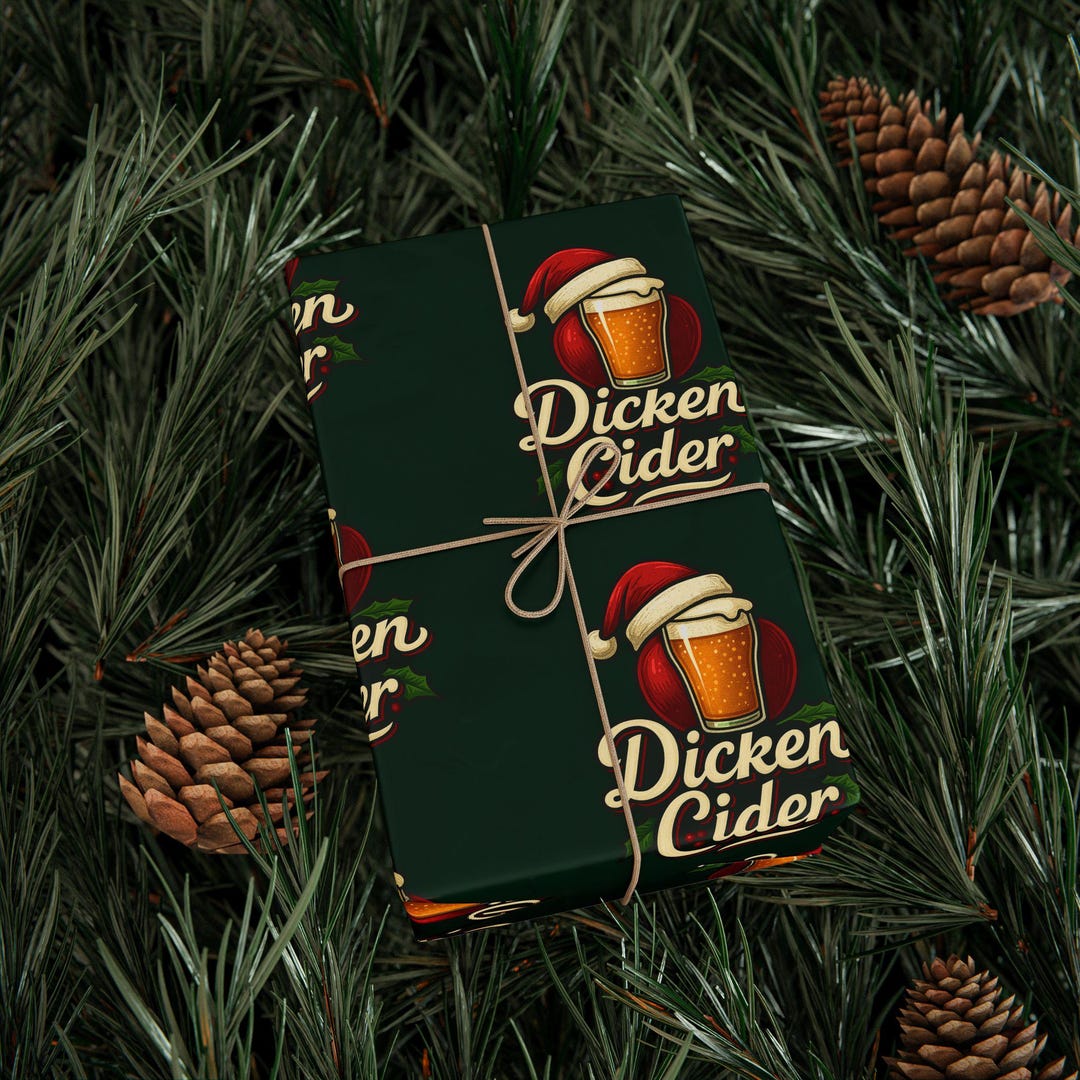 Funny Christmas Cider Art Dicken Cider Holiday Drinking Print Adult ...