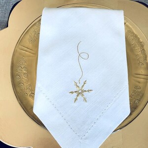 Falling Snowflake Cloth Napkins, Snowflake Cotton Napkins, Set of 4 ...