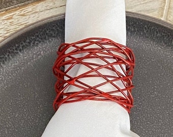 Red Napkin Rings | Etsy
