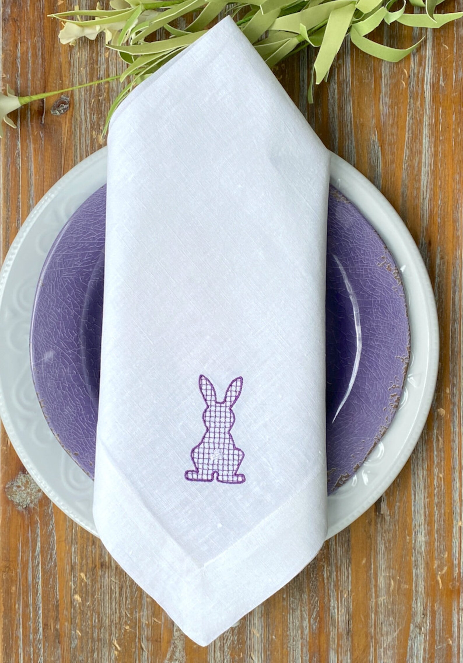 Easter Bunny's Back Embroidered Cloth Napkins Set of 4 - Etsy