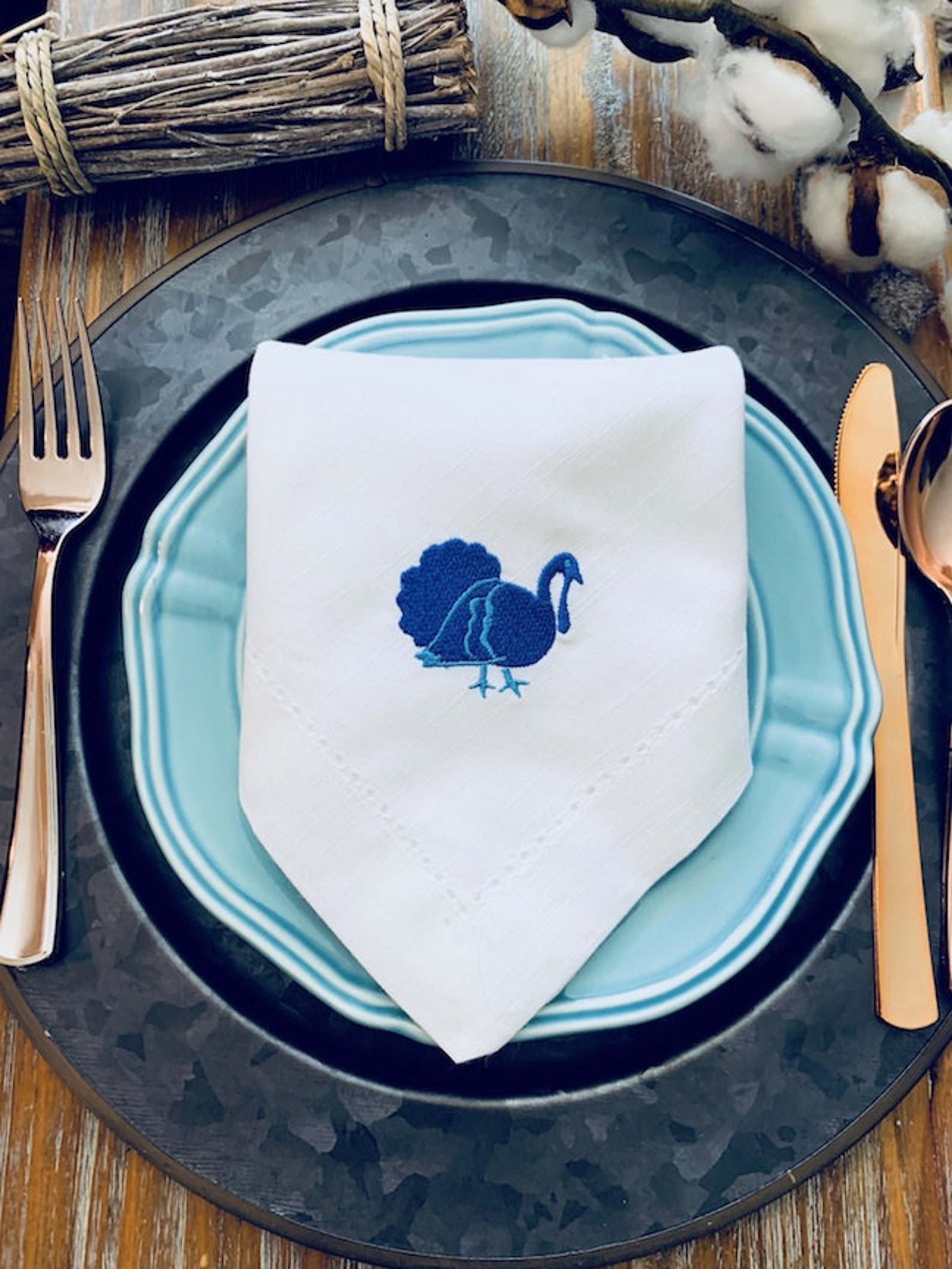 Thanksgiving Turkey Cloth Napkins Set of 12 Turkey Napkins - Etsy