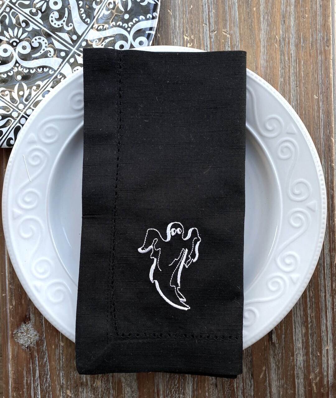 Halloween Ghost Embroidered Cloth Napkins Set of 4 - Etsy