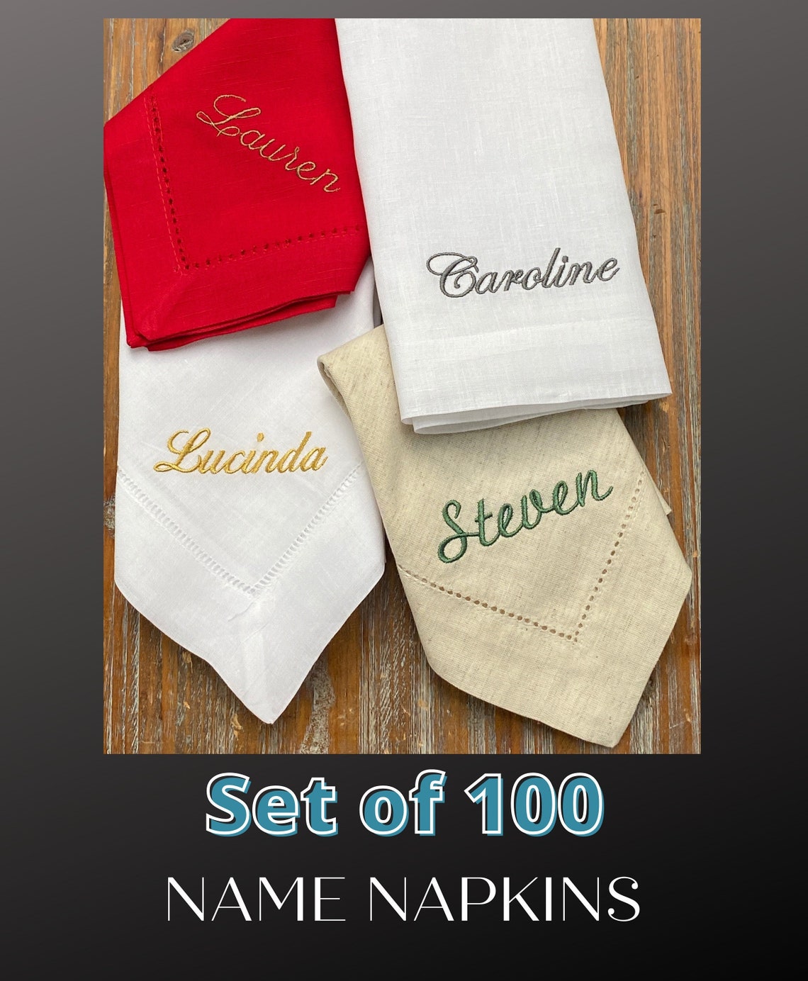 100 Personalized Wedding Name Napkins Wedding Party Favors - Etsy
