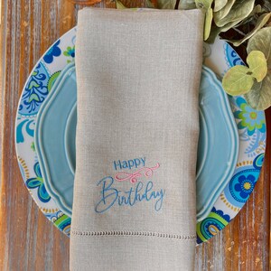 Happy Birthday Napkins Set of 4 Birthday Cloth Napkins - Etsy
