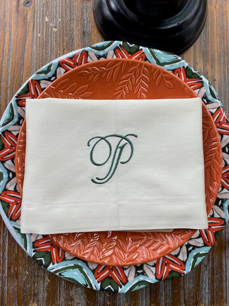 Monogrammed Cloth Napkins Set of 4 Formal Wedding - Etsy