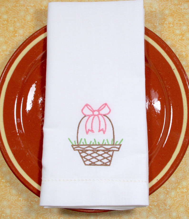 Easter Basket Cloth Napkins /set of 4/ Easter Linens Easter - Etsy